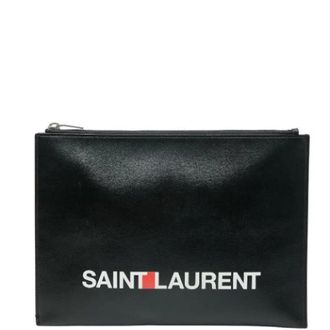 Saint Laurent Pochette en cuir Pre-owned - Femme - Pre-owned - Noir - Taille: ONE Size