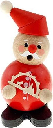 Hess Holzspielzeug 40001 - Kugelr&auml;uchermann aus Holz, Weihnachtsmann mit Lichterbogen, ca. 12 cm, Dekoration f&uuml;r die Advents- und Weihnachtszeit aus dem Er