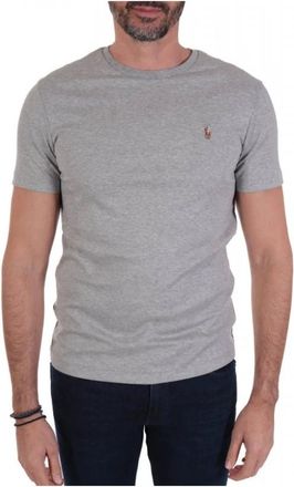 Ralph Lauren Homme, Tops, Gris, Taille: XL T-shirt en jersey avec logo coupe slim personnalis&eacute;e