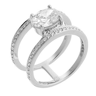 Orphelia Femme Argent 925/1000 Argent| Silver Ovale Transparent Zirkonia