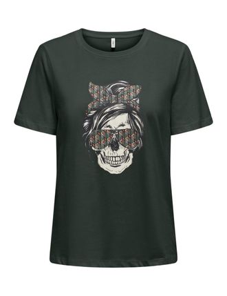 Only Damen Onlstella Life S/S Skull Top Cs JRS, Scarab, M