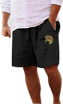 Generic Short de sport pour homme avec poches - S&eacute;chage rapide - Taille haute - R&eacute;glable, Noir, XXL