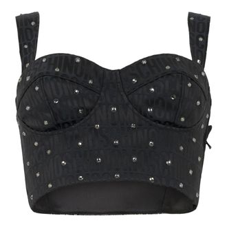 Moschino Korsett-Oberteil mit Tupfen - - Tops - Damen - Schwarzk - XS