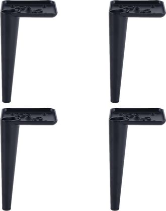 Generic St&uuml;ck Sofabeine, schwarz, DIY-M&ouml;belbeine aus Metall, 13-17 cm, M&ouml;belf&uuml;&szlig;e, konische Couchf&uuml;&szlig;e f&uuml;r Sitz, Schlafsofa, Loveseat, Seiten-Chaiselongue, Sofa