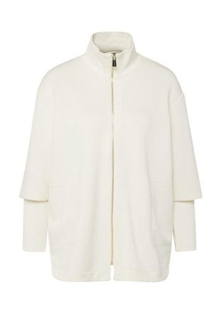 Comma Sweatjacke Sweatshirt Jacke Sweatjacke aus weichem Jersey mit Rippdetails