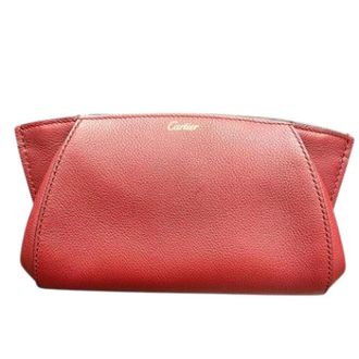 Cartier Pochette en cuir Pre-owned - Femme - Pre-owned - Rouge - Taille: ONE Size