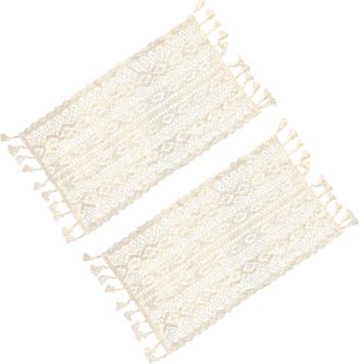 Valiclud 2 St&uuml;ck Romantisches Spitzen Tischdecken 24x40cm In Wei&szlig; Tischl&auml;ufer f&uuml;r Hochzeiten und Festliche Tischdekoration