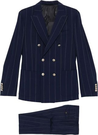 Eleventy Homme, Costumes, Bleu, Taille: 2XL Costume Laine Bleu