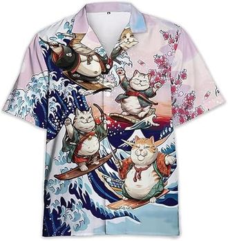 Keephen keephen Style dart Japonais Chemises Hawaiiennes pour Hommes Femmes Guerrier Samoura&iuml; Impression 3D Chemises &agrave; Boutons &Eacute;t&eacute; Vacances Chemise