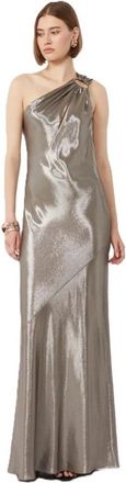Max Mara Femme, Robes, Gris, Taille: 40 FR Odissea One-Shoulder Lam&eacute; Dress