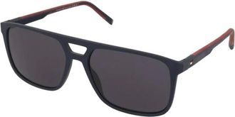 Tommy Hilfiger unisex, Accessoires, Bleu, Taille: 57 MM Lunettes de soleil double pont