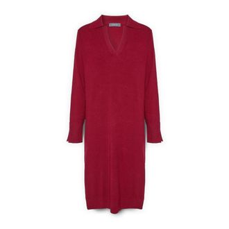 Elena Miro Viskose-Garn-Kleid - - Dresses - Damen - Rot - M