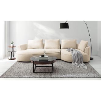 Studio Copenhagen home24 Bigsofa Beige Webstoff Saia 322 x 82 x 154cm Ausrichtung rechts Modern