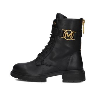 Mexx Schwarze Leder Schn&uuml;rstiefel - - Shoes - Damen - Schwarzk - 37 EU