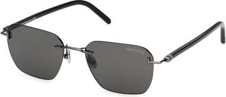 Tom Ford Lunettes de soleil Carson-02 - Homme - Accessoires - Gris - Taille: 55 MM