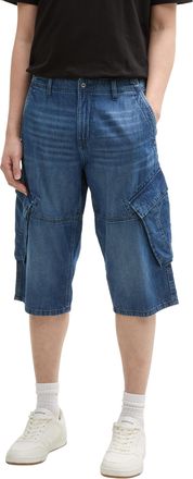 Tom Tailor Herren 1044977 Bermuda Jeans Shorts, 32191-Used Dark Stone Blue Denim, 36