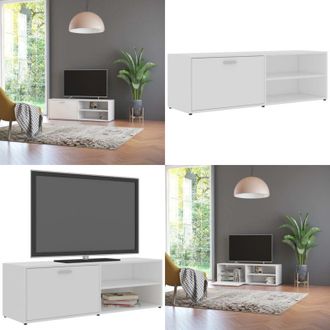 vidaXL Meuble TV Blanc 120x34x37 cm Bois ding&eacute;nierie - Meubles Tv - Meuble Tv Blanc - Meuble Tv Design - Rangement Media - Support T&eacute;l&eacute;viseur - Home &