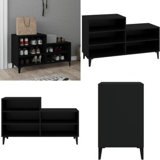 vidaXL Vidaxl - Schuhregal Schwarz 102x36x60 cm Holzwerkstoff - Schuhregal - Schrank - Garderobe - Aufbewahrung - Wohnzimmer - Home & Living