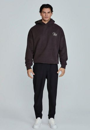 Siksilk Hoodie SikSilk Herren Braunes Grafik Kapuzenpullover