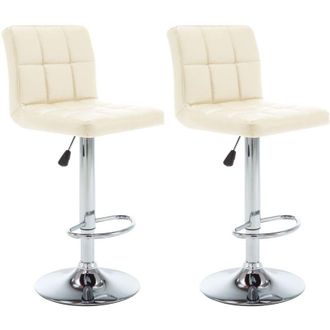 vidaXL Barhocker 2 Stk. Creme Kunstleder - Vidaxl