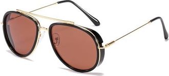 Generic Lunettes De Soleil Rondes À Monture Métallique For Hommes Lunettes De Soleil For Femmes For La Photographie Et Les Vacances(Brown)