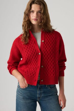 Levi's Charlotte Crewneck Cardigan - Femme - Rouge / Emboldened - XS
