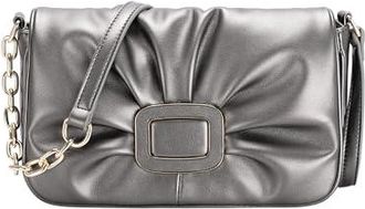 David Jones Paris - Pochette Bandouli&egrave;re Soir&eacute;e - Sac port&eacute; &eacute;paule Similicuir lisse - Taille Moyenne - Ville Soir&eacute;e Sortie weekend Chic Classique (Dark Silver)