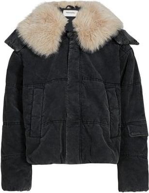 Holzweiler Übergroße Jacke mit abnehmbarer Kapuze - Schwarz