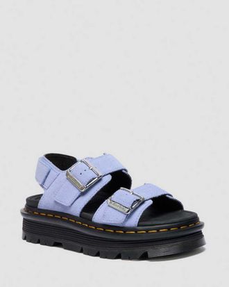 Dr. Martens Su&egrave;de Zebzag Wildleder Sandalen in Blau, Gr&ouml;&szlig;e: 36