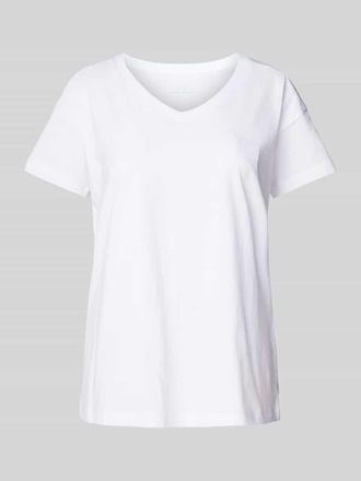 A|X Armani Exchange T-Shirt mit geripptem V-Ausschnitt