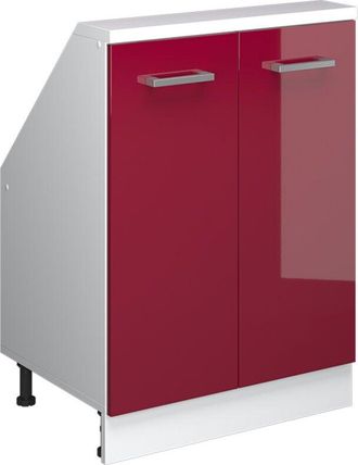 Vicco Dachschr&auml;genschrank Rion, Wei&szlig;/Bordeaux Hochglanz, mit 2 T&uuml;ren, Vicco