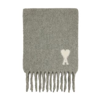 Ami Homme, Accessoires, Gris, Taille: ONE Size Écharpe Grise de Luxe Aw25