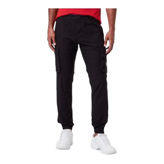 Calvin Klein Homme, Pantalons, Noir, Taille: L Cargo toile stretch logo patch&eacute; - Calvin klein