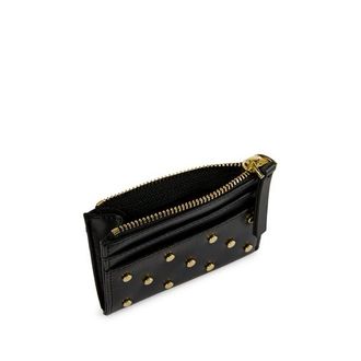 Saison 1865 Porte carte &agrave; clous en cuir