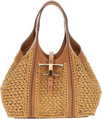 Tod's Femme, Sacs, Beige, Taille: ONE Size T Timeless Shopping Bag