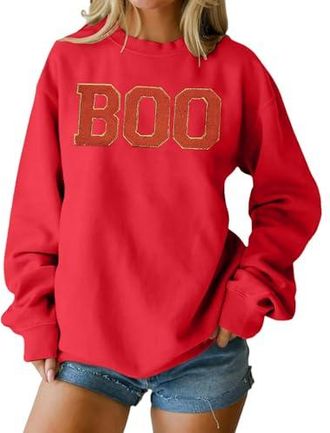 Generic Sweat-shirt pour femme - Imprim&eacute; graphique britannique - Haut surdimensionn&eacute; - Col rond - Manches longues - Automne - Hiver - D&eacute;contract&eacute; - Confortabl