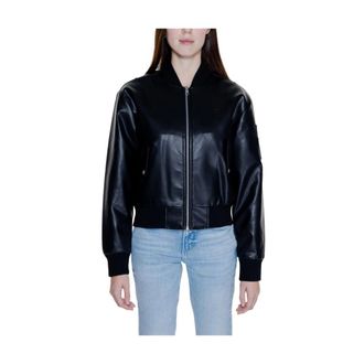 Calvin Klein Jeans Femme, Vestes, Noir, Taille: 40 FR Faux Leather Bomber Jacket J20J223546