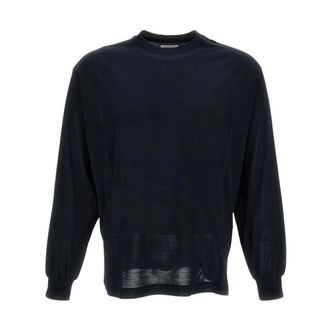 Kaptain Sunshine Kaptain Sunshine, Homme, Tops, Bleu, Taille: M T-shirt en soie &agrave; manches longues et col rond