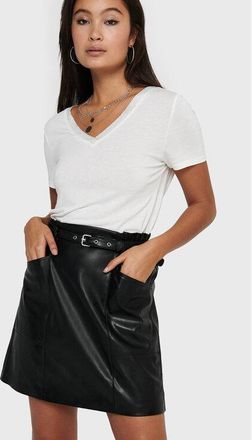 Only Rock aus Kunstleder Heidi 15229099 Schwarz Regular Fit