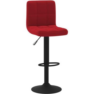 vidaXL Tabouret de bar Rouge bordeaux Velours vidaXL