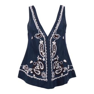 P.A.R.O.S.H. Blusa C/Ricamo - - Tops - Damen - Blau - S