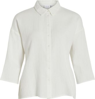 Vila nia Button 3/4 Shirt - Noos