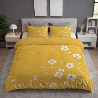 Generic Bettw&auml;sche 135 x 200 cm - Bettbezug Angenehm Leicht Atmungsaktiv - Modedrucke Mikrofaser 2teilig Set mit Kissenbez&uuml;ge 80x80 cm Minimalistisch Pflanzen