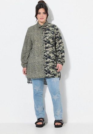 Angel Of Style Longbluse Longbluse Straight Fit farbiger Leo und Camouflage