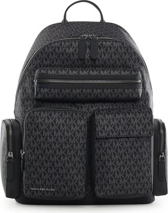 Michael Kors Homme, Sacs, Noir, Taille: ONE Size Brooklyn Medium Printed Signature Logo Cargo Backpack