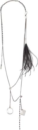 Ann Demeulemeester Afsar Beaded Necklace with Feathers