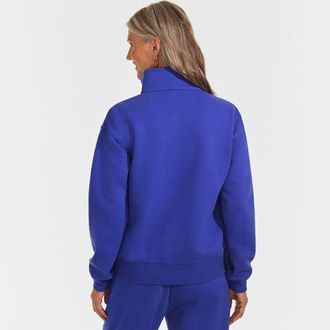 Lands End Serious Sweats Pullover mit Rei&szlig;verschluss, Damen, Gr&ouml;&szlig;e:36-38 regular, Blau, Baumwoll-Mischung/Polyester-Mischung, by Lands End