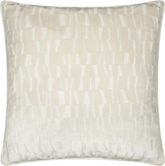 Riva Paoletti Manhattan Polyester gefülltes Kissen - Elegantes geometrisches strukturiertes Samt Dekorationskissen (Elfenbein - 50x50cm)