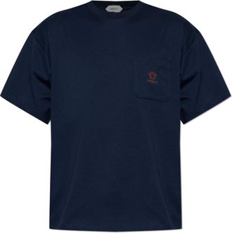 Versace Homme, Tops, Bleu, Taille: L T-Shirt Avec une Poche