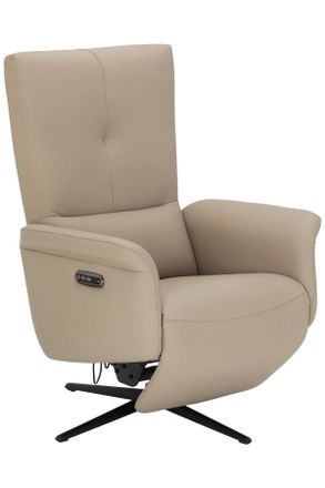 Livetastic Relaxsessel, Grau, Beige, Textil, Leder, Echtleder, Rindleder, 75x111x90 cm, Relaxfunktion, USB-Anschluss, USB-C-Anschluss, Wohnzimmer, Sessel, Relaxs